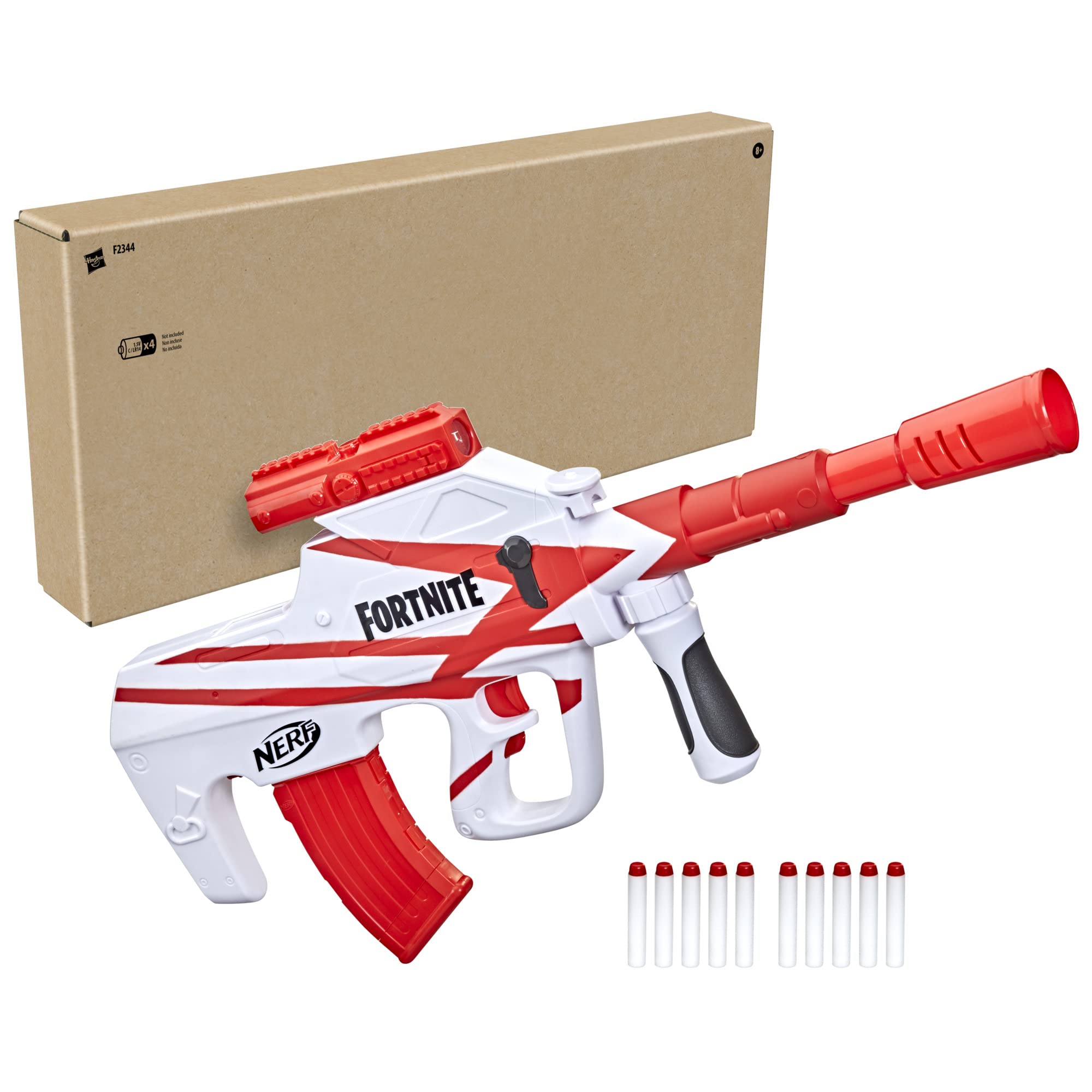 Nerf Fortnite B-AR Motorized Dart Blaster - Fortnite Converge Wrap, Motorized 10-Dart Blasting, 10-Dart Clip, 10 Official Elite Darts (Frustration-Free Packaging)