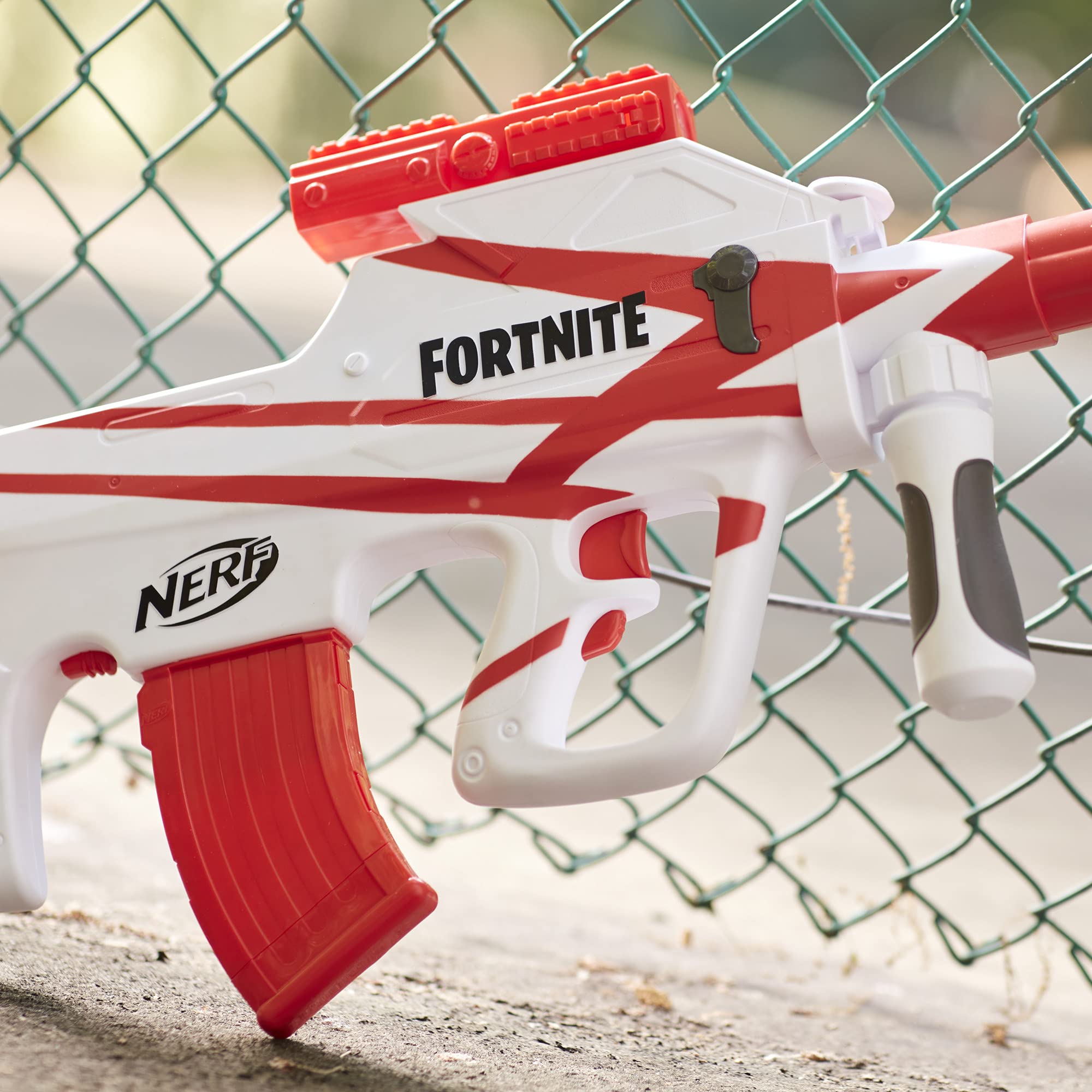 Nerf Fortnite B-AR Motorized Dart Blaster - Fortnite Converge Wrap, Motorized 10-Dart Blasting, 10-Dart Clip, 10 Official Elite Darts (Frustration-Free Packaging)