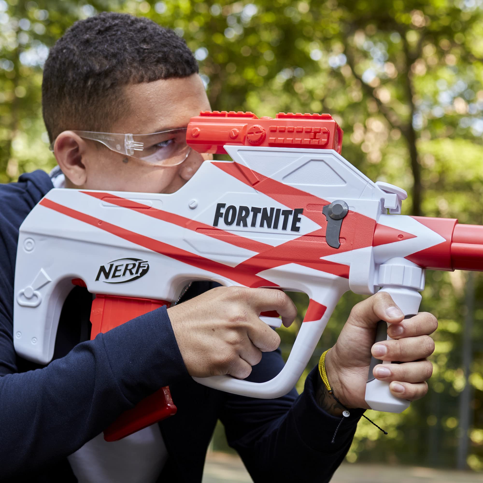 Nerf Fortnite B-AR Motorized Dart Blaster - Fortnite Converge Wrap, Motorized 10-Dart Blasting, 10-Dart Clip, 10 Official Elite Darts (Frustration-Free Packaging)