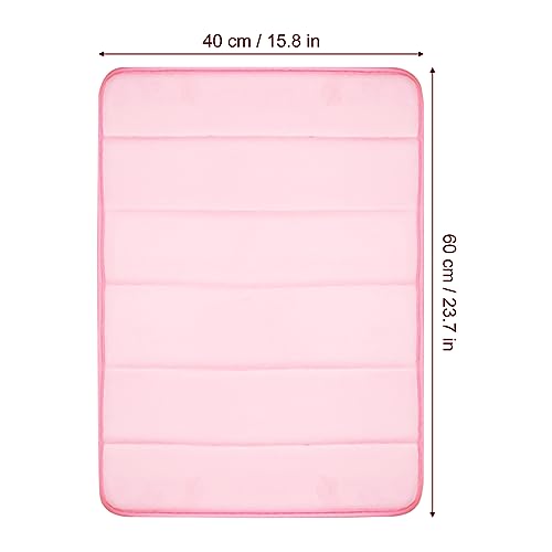 Xerhnan Memory Foam Bath Mat Set - Non Slip, Absorbent, Soft Bath Rug Set - Fast Drying Washable Bath Mat - Size 15.8β x 24β (2, Pink)