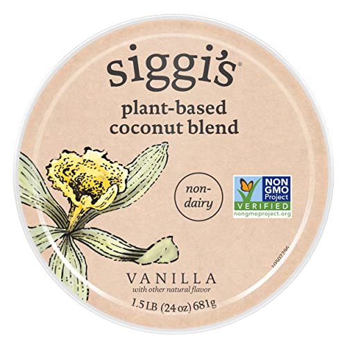 siggi's Plant-Based Coconut Blend, Vanilla – Dairy Free Snack, More Protein Than Sugar, Blue, 24 Oz