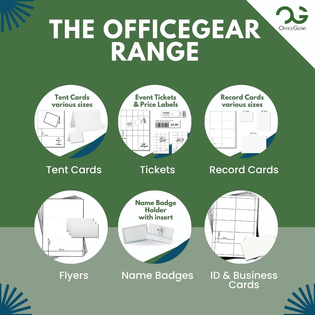OfficeGear Shelf Edge Barcode Price Ticket Labels 18-up [25 Sheets - 450 Pack] 30x105mm Custom Printable A4 Card Micro Perforated Non-Adhesive Merchandise Tag with Free Downloadable Design Template