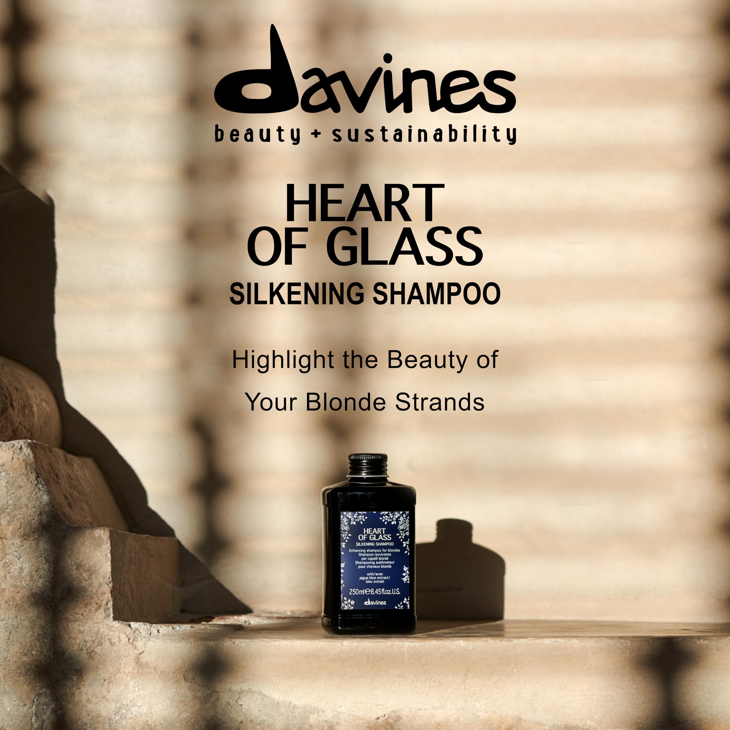 Davines Heart of Glass Silkening Shampoo for Blonde Care, 3.04 fl. oz. (Pack of 1)