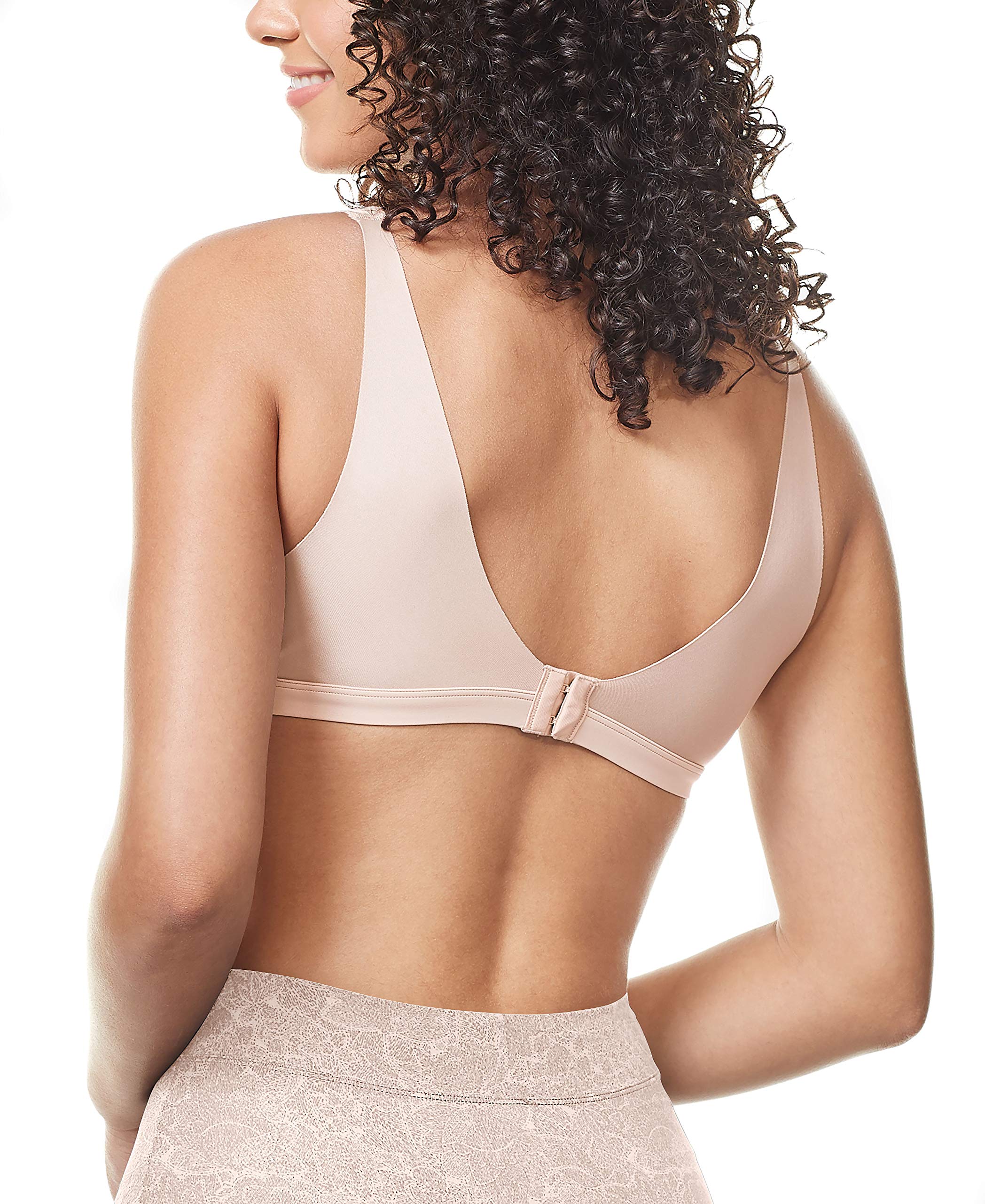 Warner's Women's No Side Effects Underarm and Back-Smoothing Comfort Wireless Lightly Lined T-Shirt Bra Ra2231a, Rosewater, X-Large
