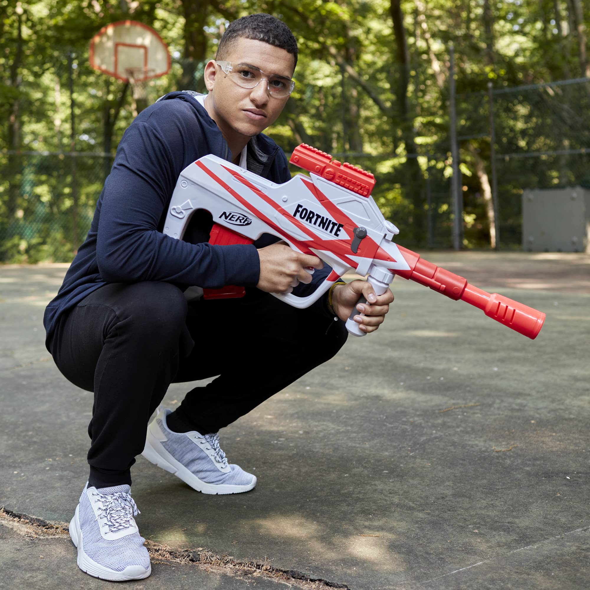 Nerf Fortnite B-AR Motorized Dart Blaster - Fortnite Converge Wrap, Motorized 10-Dart Blasting, 10-Dart Clip, 10 Official Elite Darts (Frustration-Free Packaging)