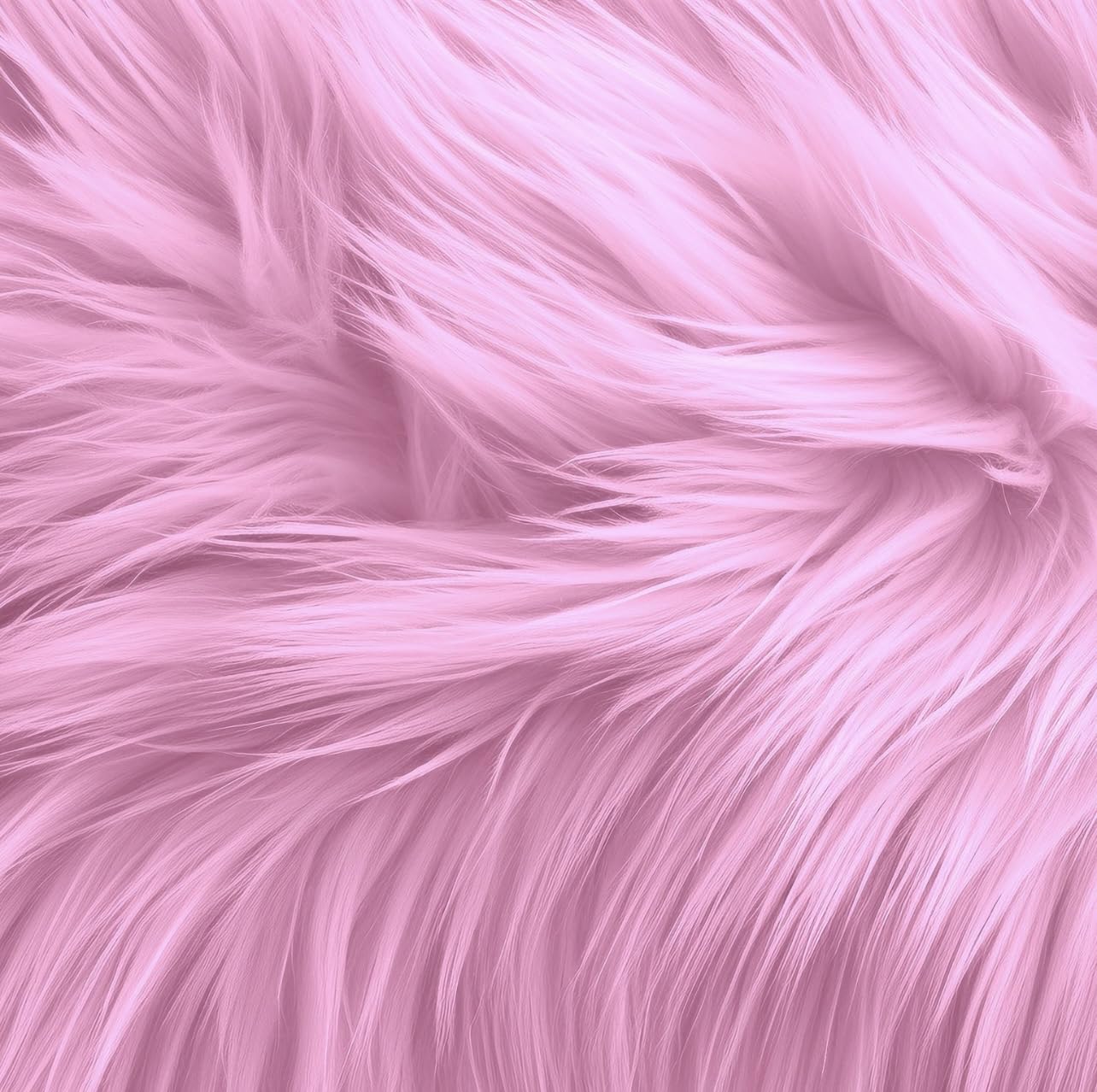 FabricLA Shaggy Faux Fur Square - 10" X 10" Inches Pre-Cut - Use Fake Fur Fabric for DIY, Craft Fur Decoration, Fashion Accessory, Gnome, Hobby - Baby Pink