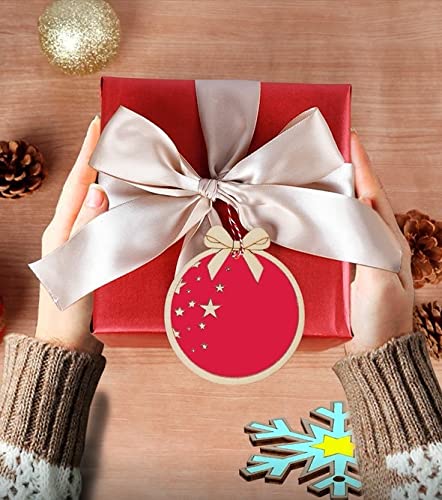 OurWarm 48pcs Wooden Christmas Ornaments Crafts for Kids, Unfinished Wood Slices Ornaments, DIY Crafts Christmas Ornaments Set for Christmas Tree Ornaments