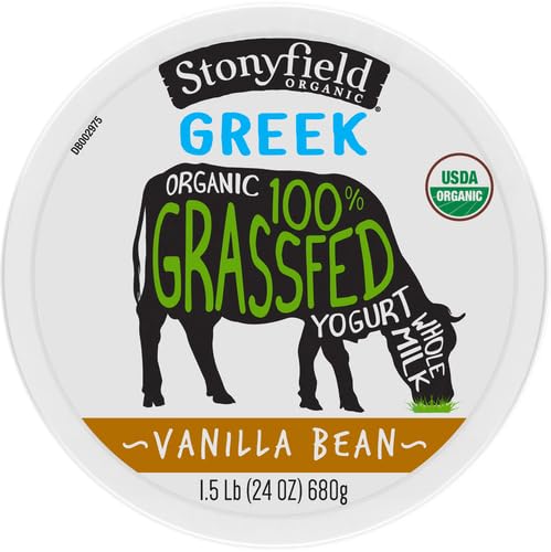 Stonyfield® Organic 100% Grassfed Vanilla Greek Whole Milk Yogurt 24 oz. Tub