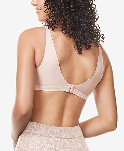 Warner's Women's No Side Effects Underarm and Back-Smoothing Comfort Wireless Lightly Lined T-Shirt Bra Ra2231a, Rosewater, Large