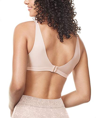 Warner's Women's No Side Effects Underarm and Back-Smoothing Comfort Wireless Lightly Lined T-Shirt Bra Ra2231a, Rosewater, Large