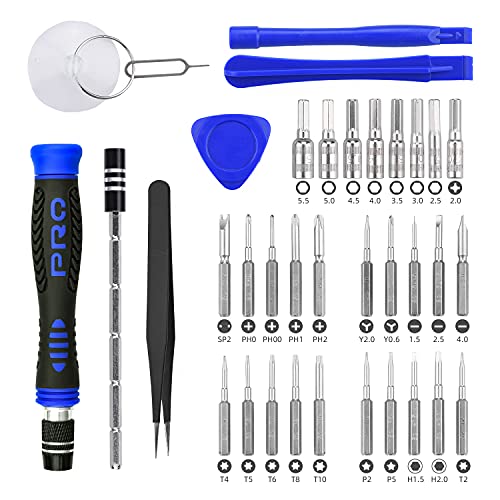 HeiyRC 36-in-1 Precision Magnetic Screwdriver Set Long Bits Driver Home Improvement Repair Tools Kit for Game Console PC Tablet Laptop Phone General Household Repair
