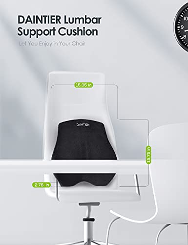 DAINTIER Back Cushion,Lumbar Support Cushion Pillow,100% Memory Foam Car Cushion, Office Chair Cushion for Back Pain Relief, Ideal Back Support for Car Seat, Gaming Chair,Wheelchair…