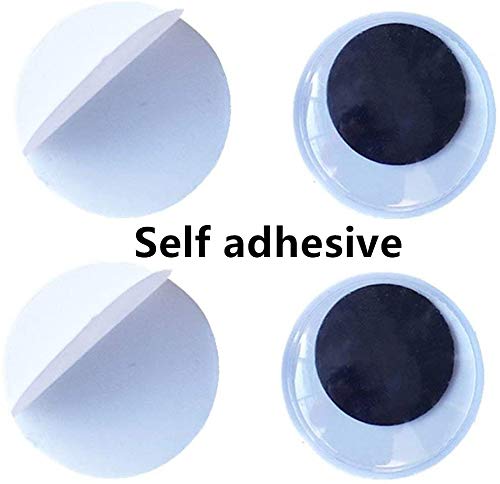 100 Pieces 30mm Black Wiggle Googly Eyes with Self-Adhesive