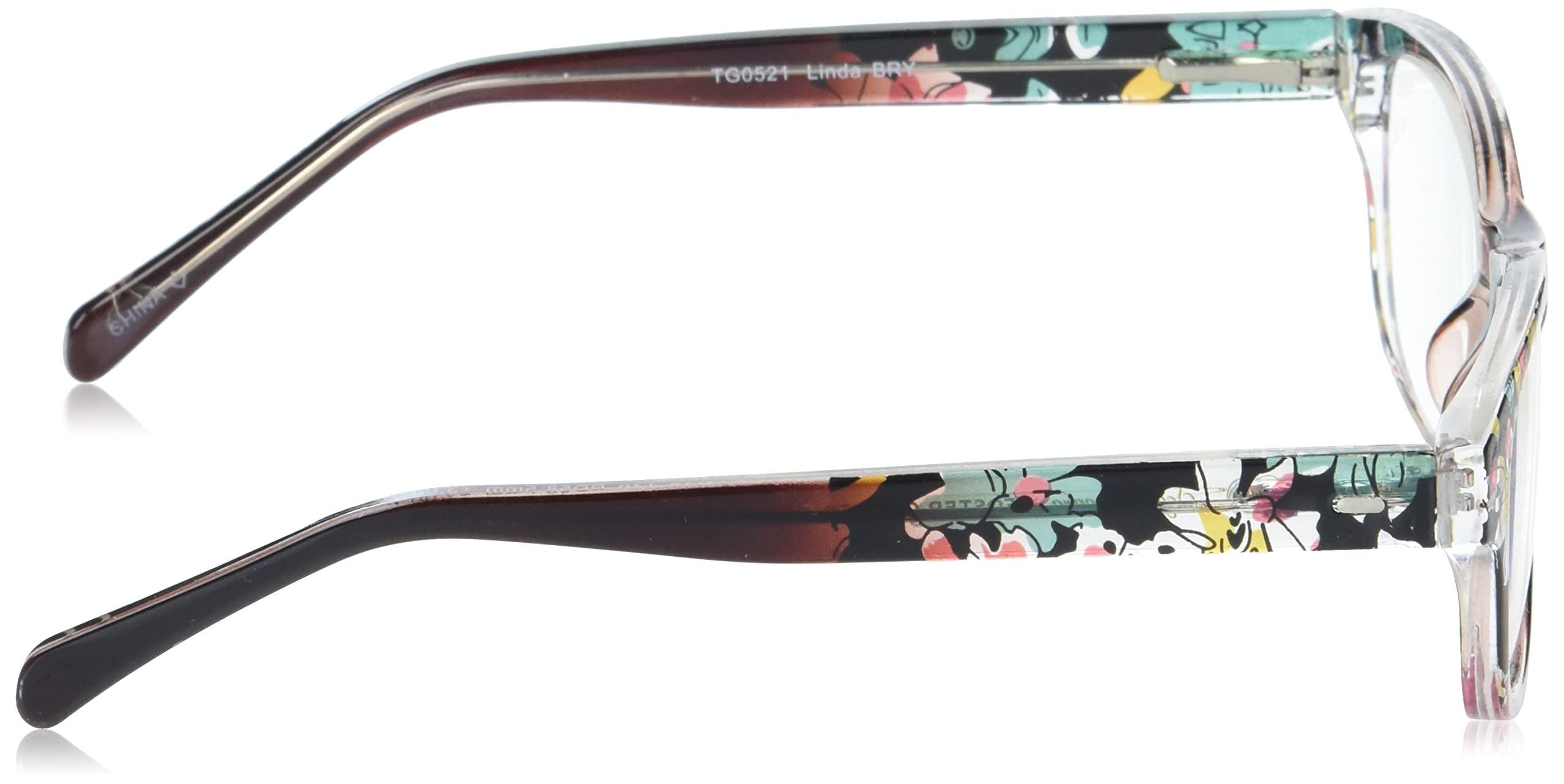Sofia Vergara x Foster Grant Women's Linda Reading Glasses Square, Crystal Berry Floral, 52 mm + 1.5