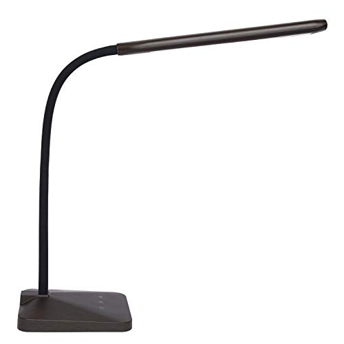 ANNAITE LED Desk Lamp, Eye-Caring Dimmable Table Lamps with USB Charging Port, 5 Lighting Modes, 5 Brightness Levels, Touch Control with Memory Fuction, FCC Listed for Home Bedroom Office, Wooden