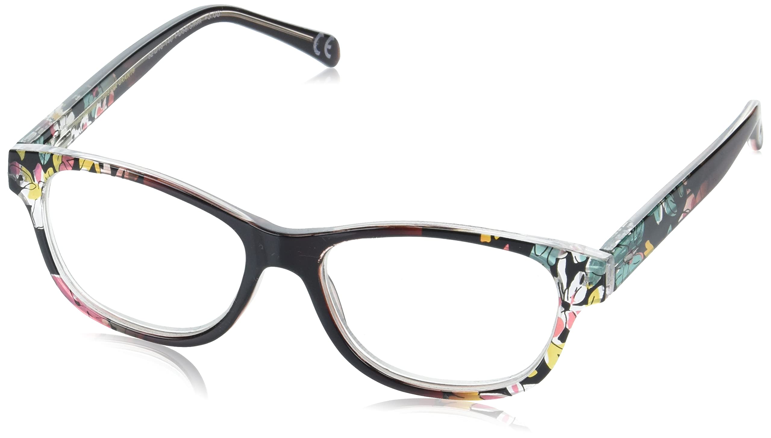 Sofia Vergara x Foster Grant Women's Linda Reading Glasses Square, Crystal Berry Floral, 52 mm + 1.5