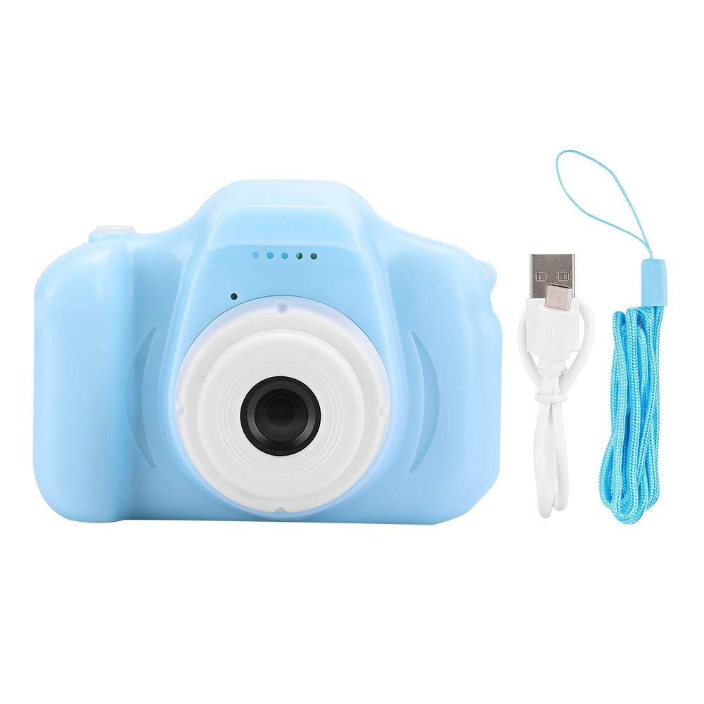 Portable Mini Cute Children Kid Digital Video Camera Toy with 2.0in IPS TFT Color Screen Eye-Friendly Supporting Taking Photos Recording Videos DIY Photos (Blue)