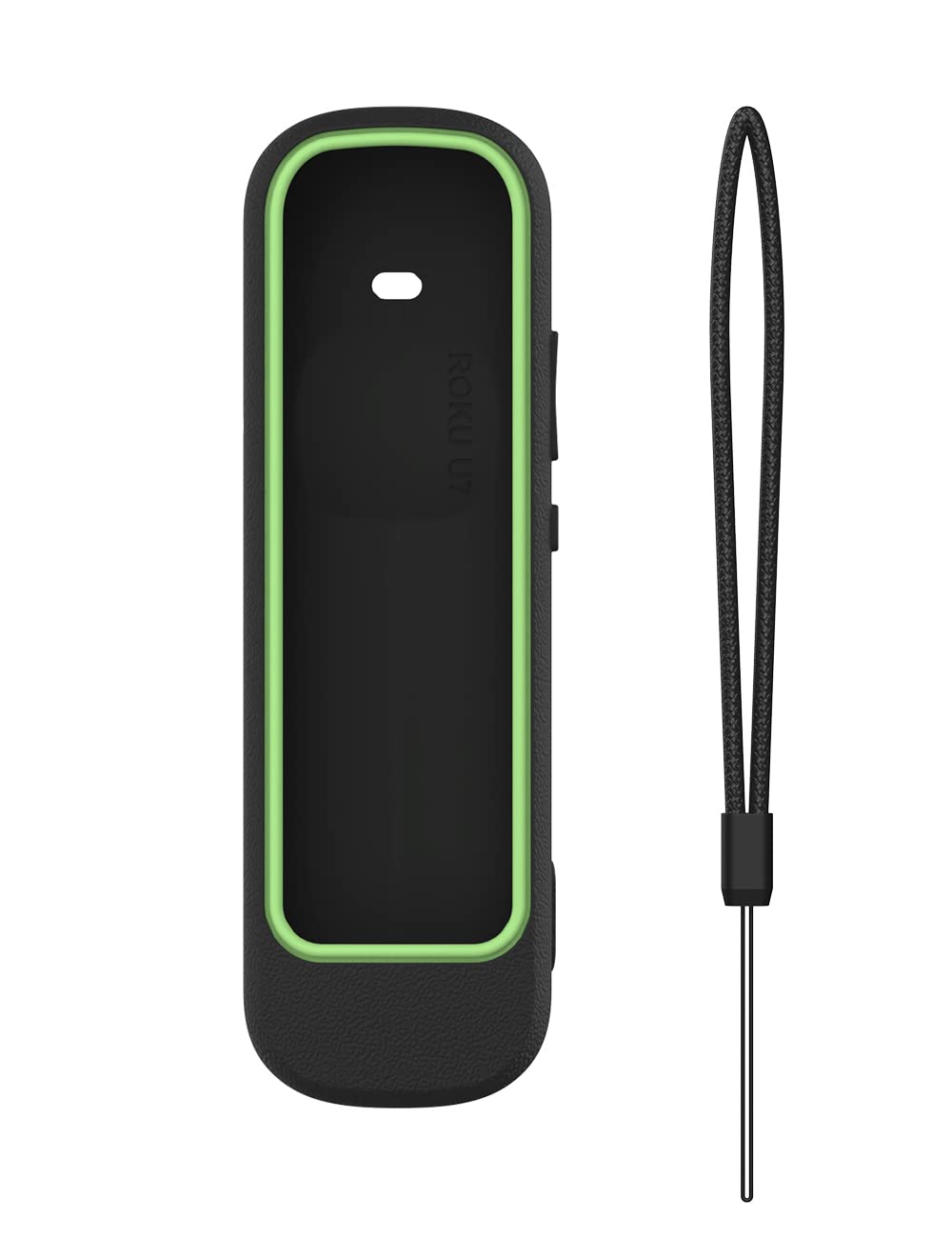SIKAI Protective Case for ROKU Voice Remote Pro, for Roku Ultra 2020/2019 Remote, Shockproof Silicone Cover for Roku Ultra 4800R 4670R RCS01R Voice Remote Pro Anti-Lost with Loop (Black-Glow Green)