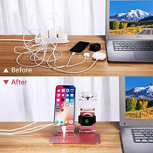 Fingic for 3 in 1 Charging Station for Samsung Galaxy S24 Ultra/S24+Plus/S24/Watch 7/6/5/4/3,AirPod Pro,Charge Stand with iPhone 15 Pro Max/15 Pro/Plus/15/14/14 Pro Max/14 Pro/14 Plus/iPhone 13/12
