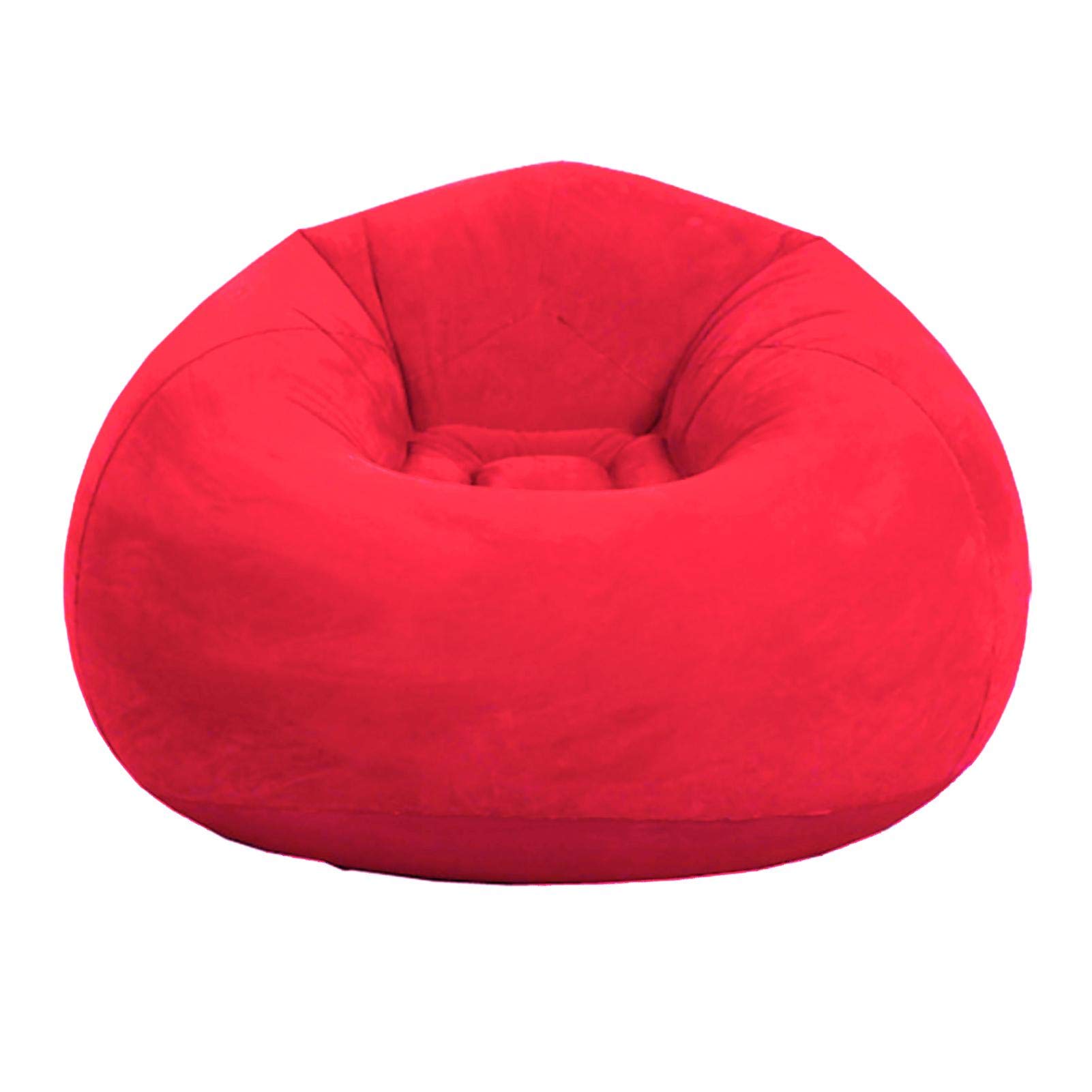 DENPETEC Bean Bag Chair Sofa Lounger Flocking PVC Lazy Inflatable Sofa Couch for Adults Home Dorm Room Living Room Comfortable Bean Bag Chair Foldable (Inflator not included)