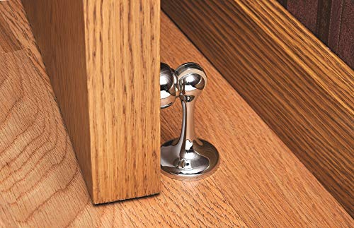 SOSS Zinc Magnetic Door Stop with Hidden Screw Mounts, White Exterior Finish, MDHBWH-HS, 7 x 1 inches