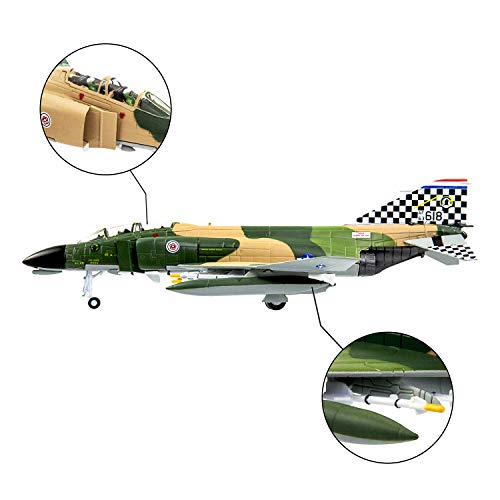 HANGHANG 1:100 F-4C Phantom Diecast Military Airplane Attack Plane Fighter Military Airplane Model for Decoration and Gift