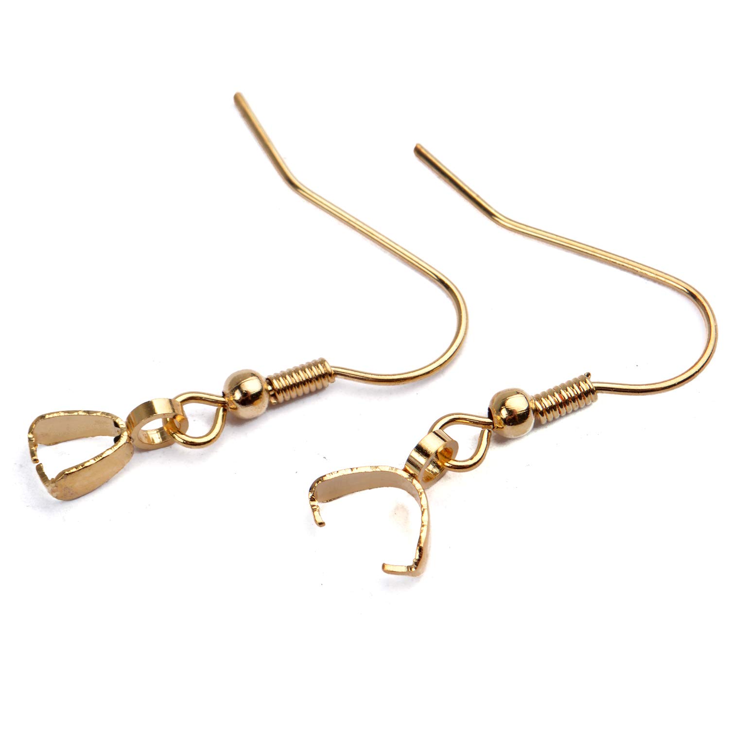50pcs Stainless Steel Earring Hooks Hypoallergenic French Wire Earring Ball Hooks with Pendant Clasp for Crafts DIY Jewelry Making
