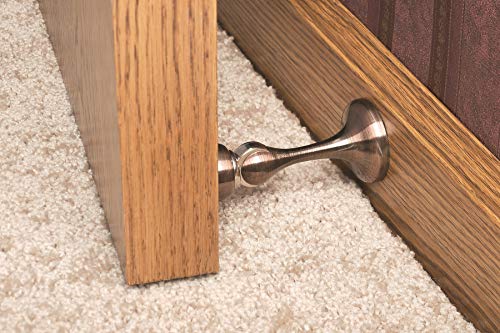 SOSS Zinc Magnetic Door Stop with Hidden Screw Mounts, White Exterior Finish, MDHBWH-HS, 7 x 1 inches