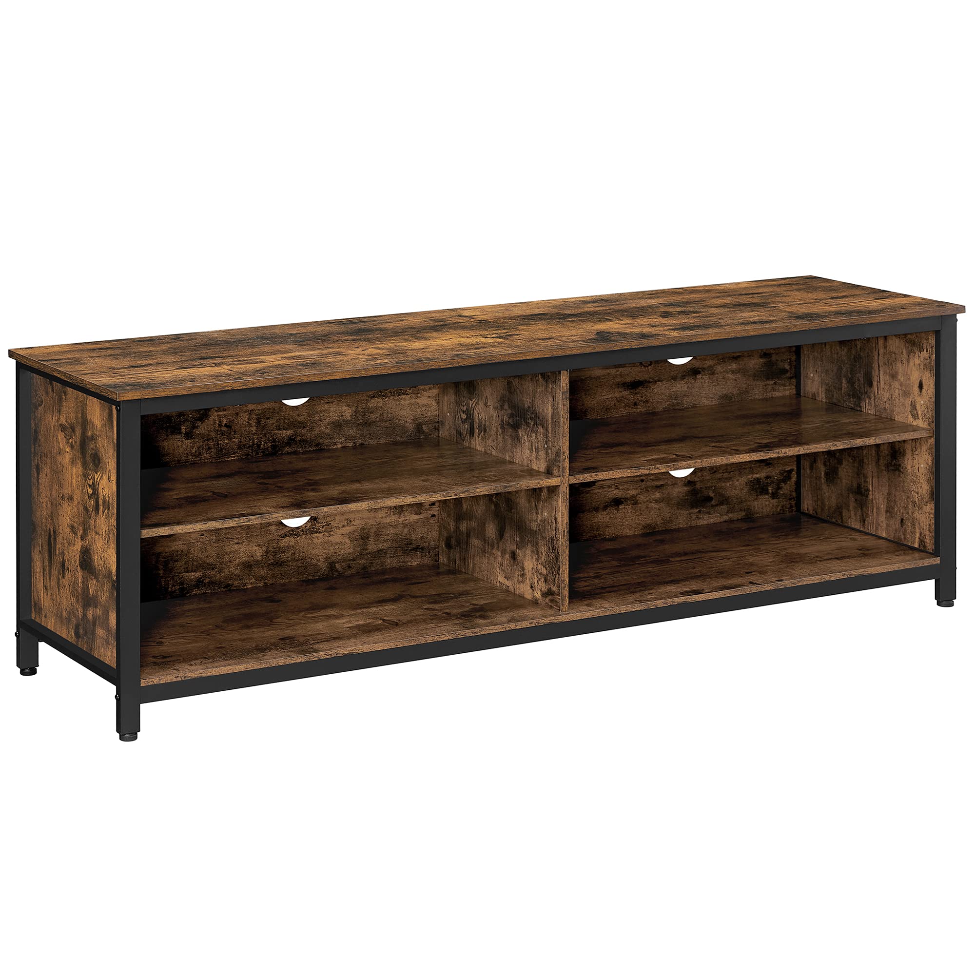 VASAGLE TV Stand for Televisions up to 65 Inch, Entertainment Center, with Adjustable Shelves for Living Room, Bedroom, 57.9 x 15.7 x 23.6 Inches, Rustic Brown + Black