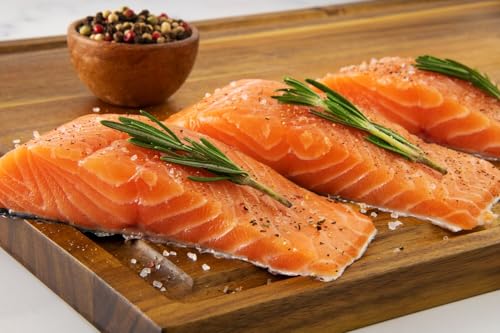 Amazon Fresh Brand, Atlantic Salmon Skin On Fillet Portions, 12 Oz, Responsibly Sourced (Previously Frozen)