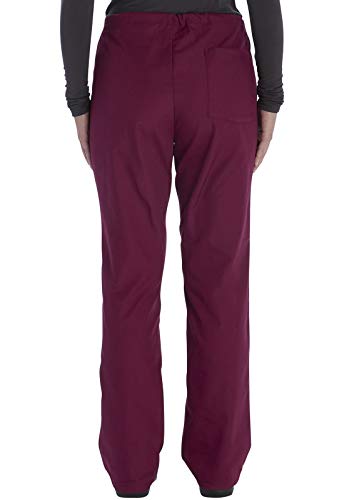 Vital Threads Men and Women Scrubs Set V-Neck Top & Drawstring Pant, VT526C, XL, Wine