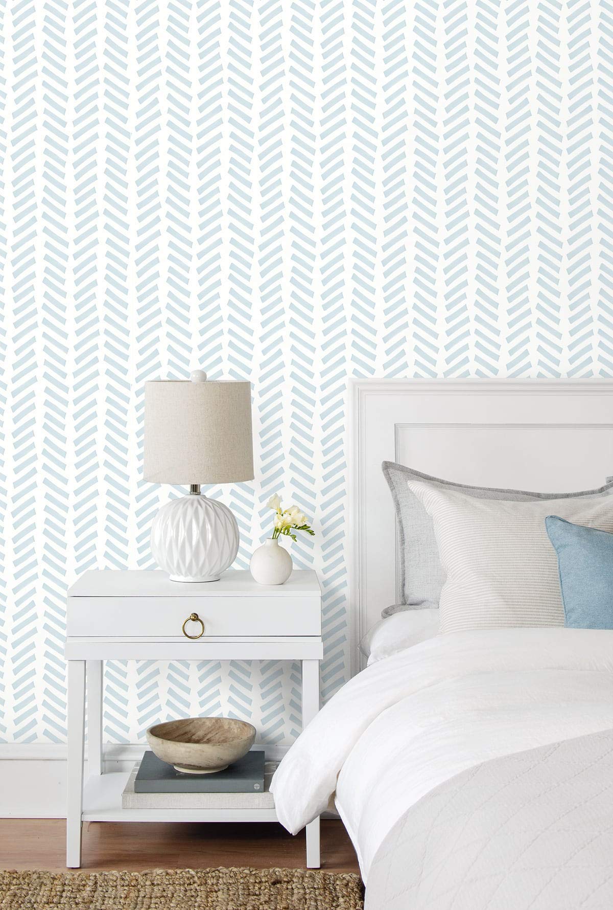 NextWall Mod Chevron Peel and Stick Wallpaper (Sky Blue)