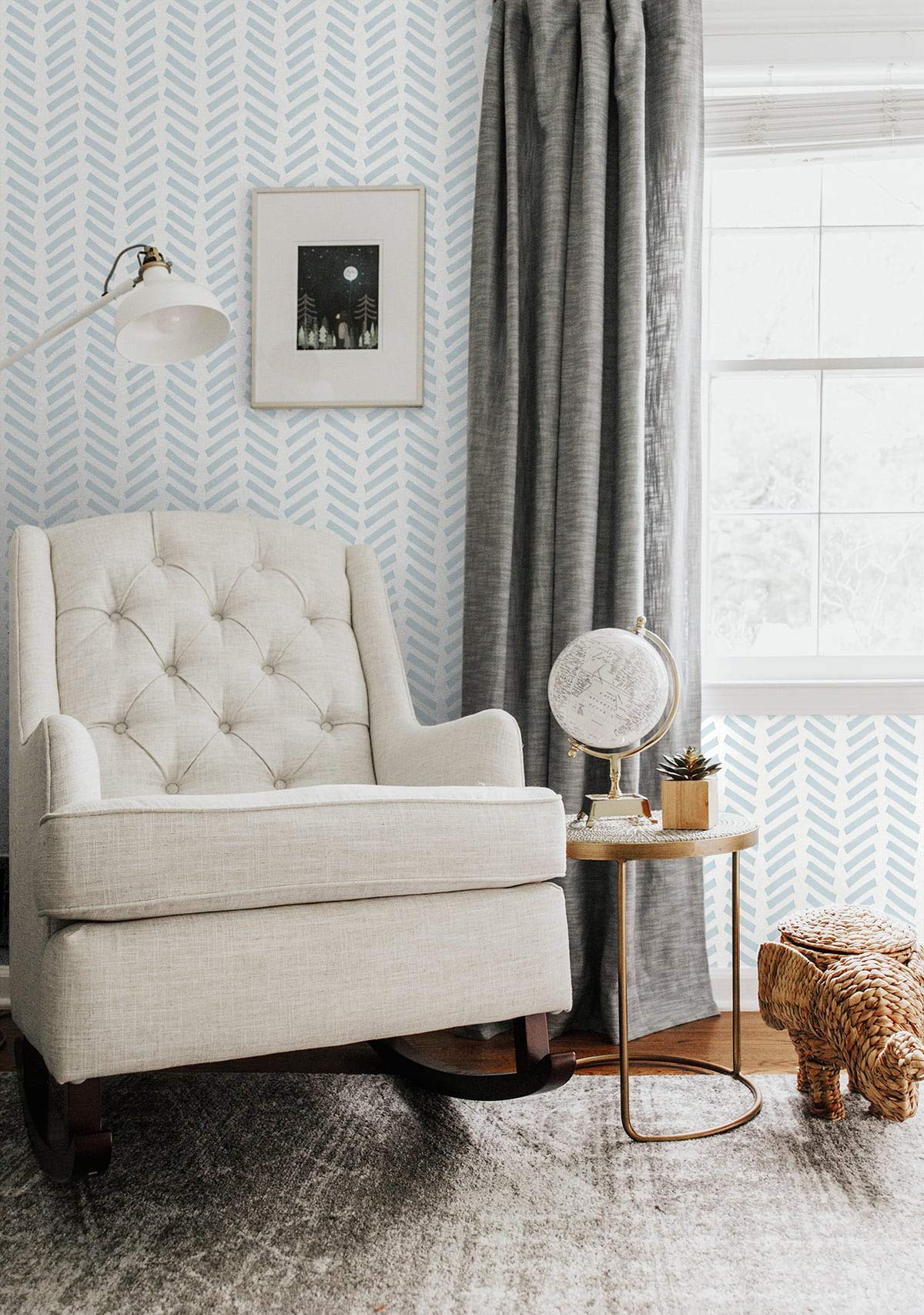 NextWall Mod Chevron Peel and Stick Wallpaper (Sky Blue)