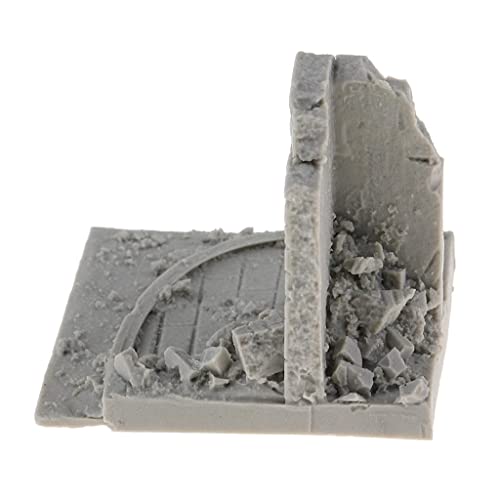 Almencla 1/35 Scale City Ruins Mini Resin Model Kit Unpainted 6x5.5x5cm
