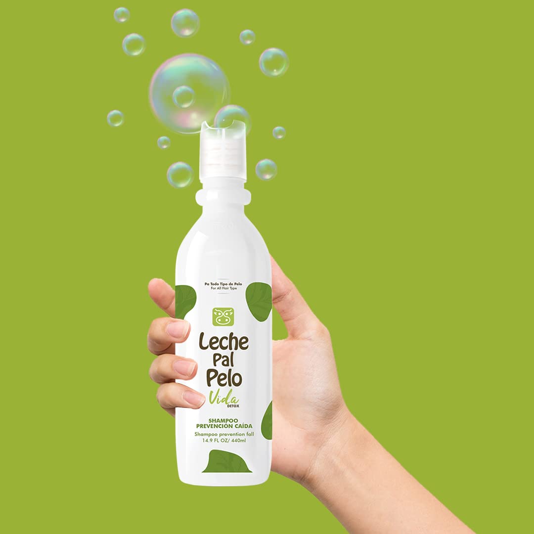 Leche Pal Pelo Vida Detox - Purify Shampoo. Hair Fall Control with Red Onion, Aloe Vera and Graviola. Shampoo de cebolla para la caida del cabello. SLS & Paraben Free | 14.9 fl.oz