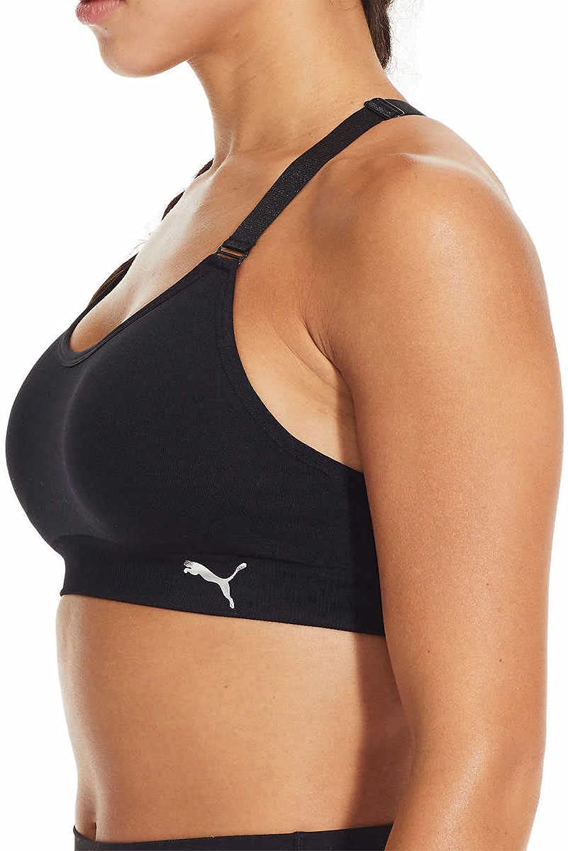 PUMA Women Sports Bra, 3-Pack (Black/White/Grey, Large)