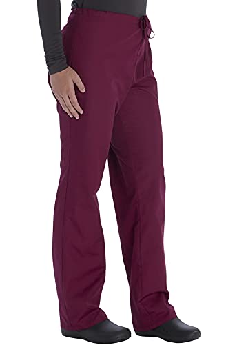 Vital Threads Men and Women Scrubs Set V-Neck Top & Drawstring Pant, VT526C, XL, Wine