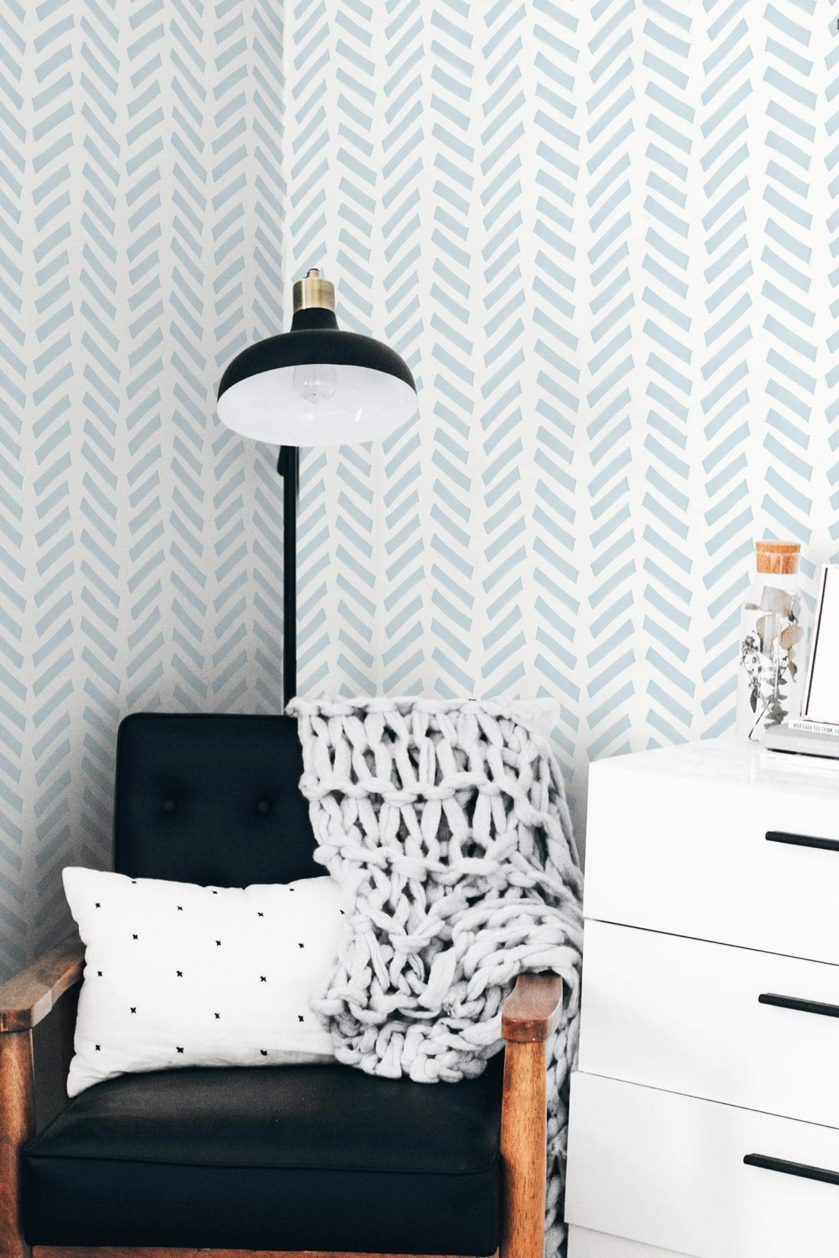 NextWall Mod Chevron Peel and Stick Wallpaper (Sky Blue)