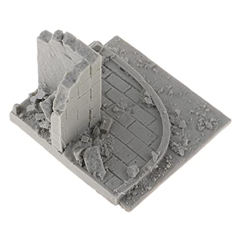 Almencla 1/35 Scale City Ruins Mini Resin Model Kit Unpainted 6x5.5x5cm