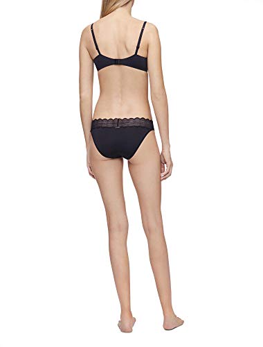 Calvin Klein Women's Micro with Lace Band Bikini Panty, Black, XS