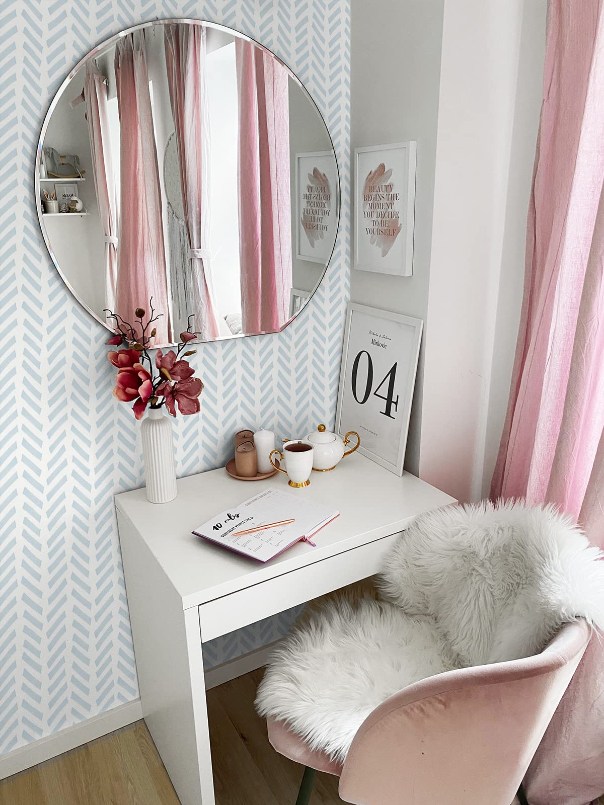 NextWall Mod Chevron Peel and Stick Wallpaper (Sky Blue)