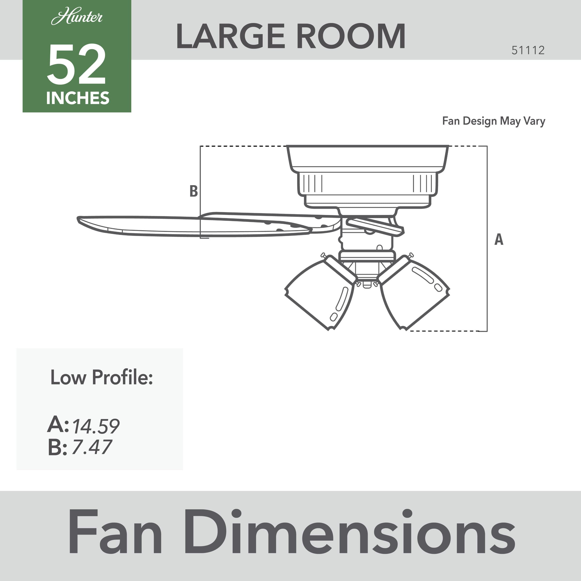 Hunter Fan Company Builder 52-inch Indoor Brushed Nickel Traditional Ceiling Fan With Bright LED Light Kit, Pull Chains, and Reversible WhisperWind Motor Included