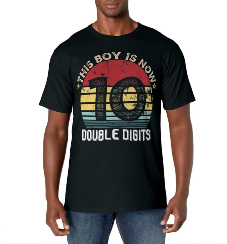 Kids 10 Year Old Double DIGits 10th Birthday Gift for Boys T-Shirt