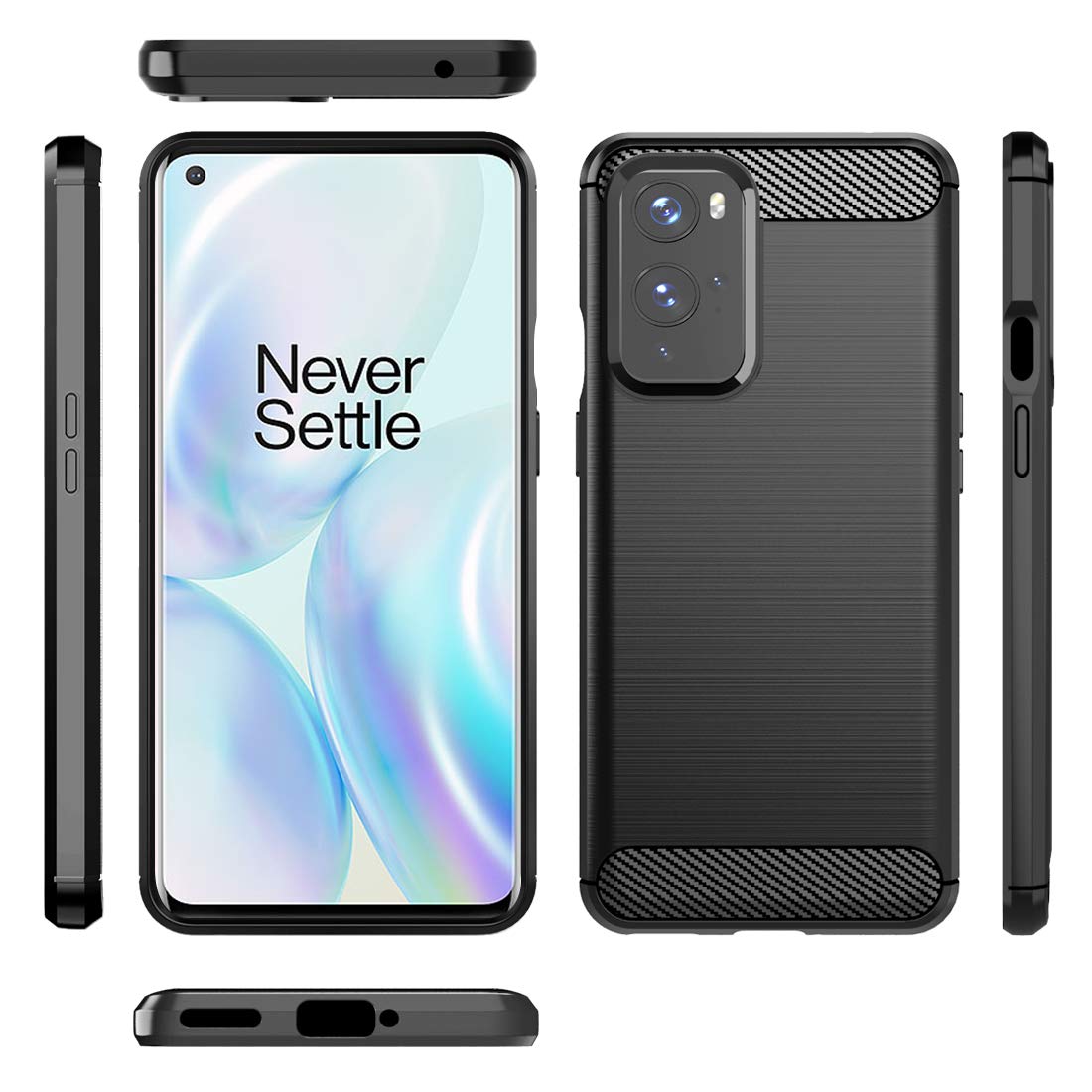Dzxouui for Oneplus 9 Case,Oneplus 9 5G Phone Case,Protective Phone Cover Shockproof Soft TPU Cases for Oneplus 9 5G(DL-Black)