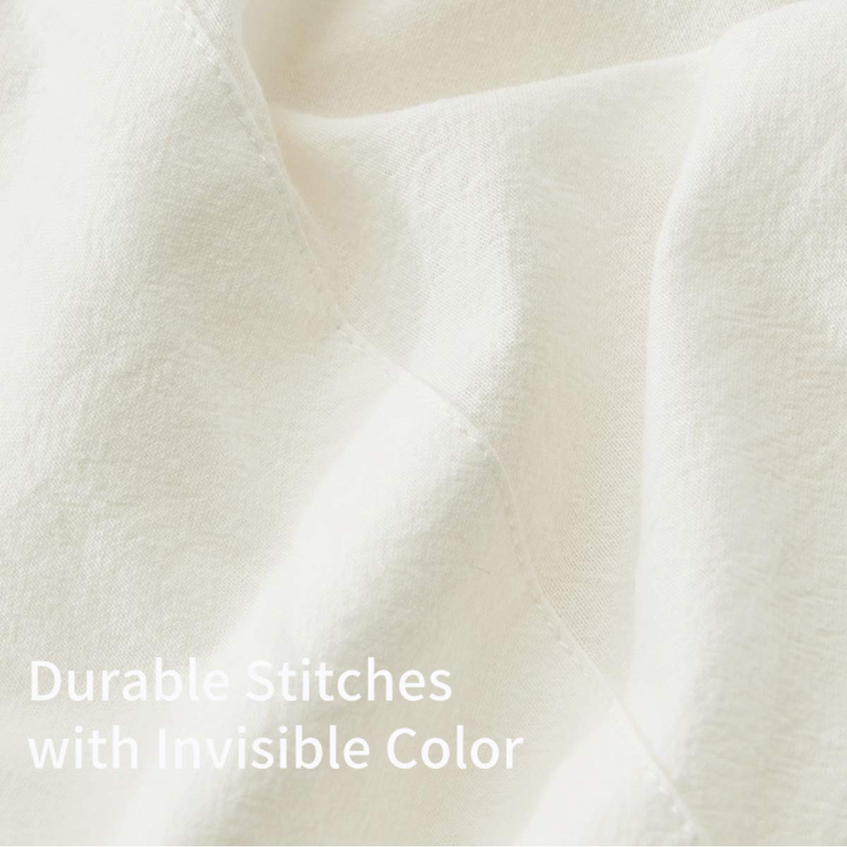 melingo Queen Duvet Covers, White Washed Cotton Duvet Cover Set, Soft, Cooling, Breathable Bedding Collection Set with Buttons Closure. Solid Color Quilt Cover (1 Comforter Cover + 2 Pillow Cases)