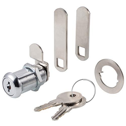 WOOCH Cabinet Cam Lock Secure Important Files and Drawers, 1-1/8" Cylinder, Fits on 7/8" Max Panel Thickness, Keyed Alike with 3 Cams 2 Keys, Chrome Finish, 4 Pack