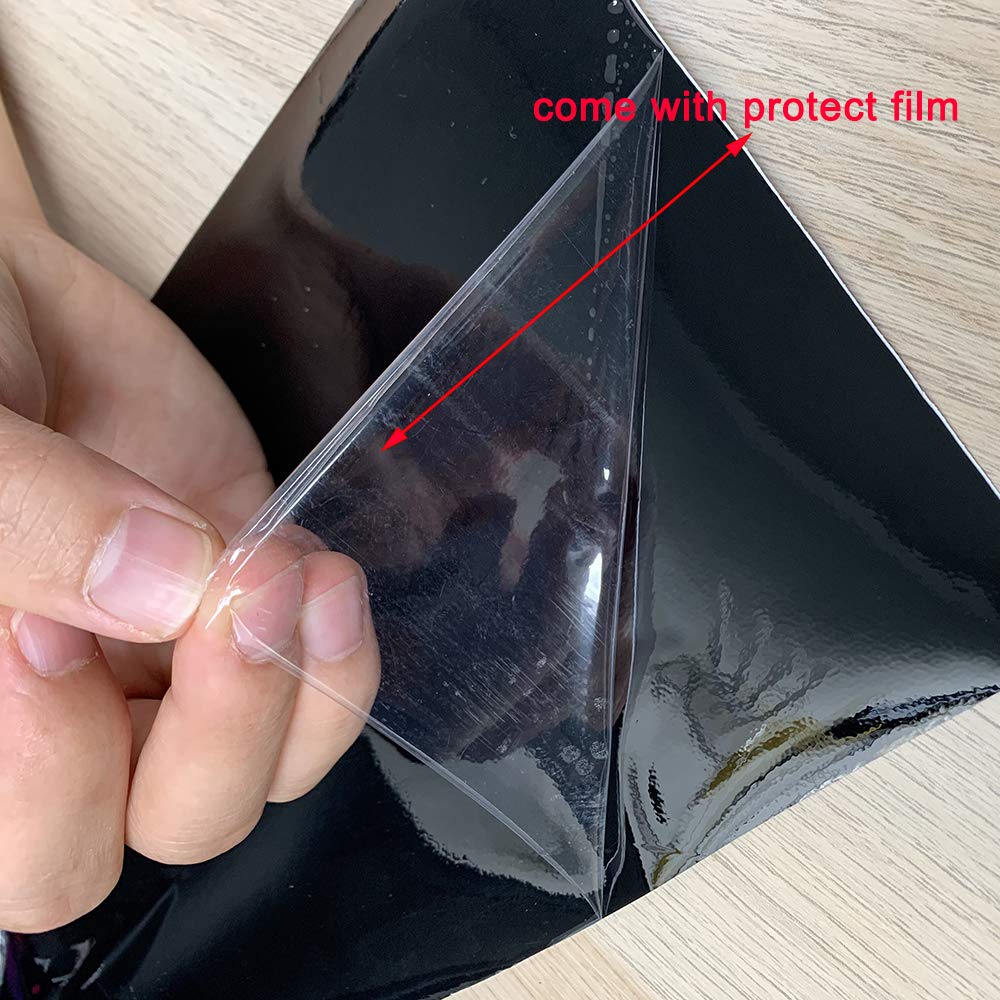 LZLRUN Free Tool Kit High Gloss Vinyl Wrap Kit for Black Out Chrome Delete Window Trim Door Trim (2Inches x 30Feet)
