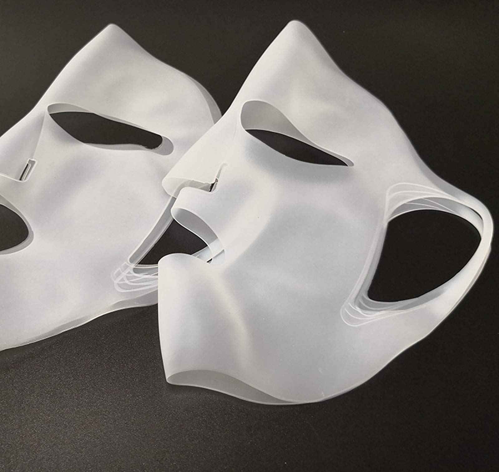 Angzhili 2 Pack Silicone Moisturizing Mask for Sheet Mask,Reusable Facial Mask Cover with Hook,Sheet Mask Cover for Slow Down the Evaporation of Mask Essence,Face Care Tool (White)