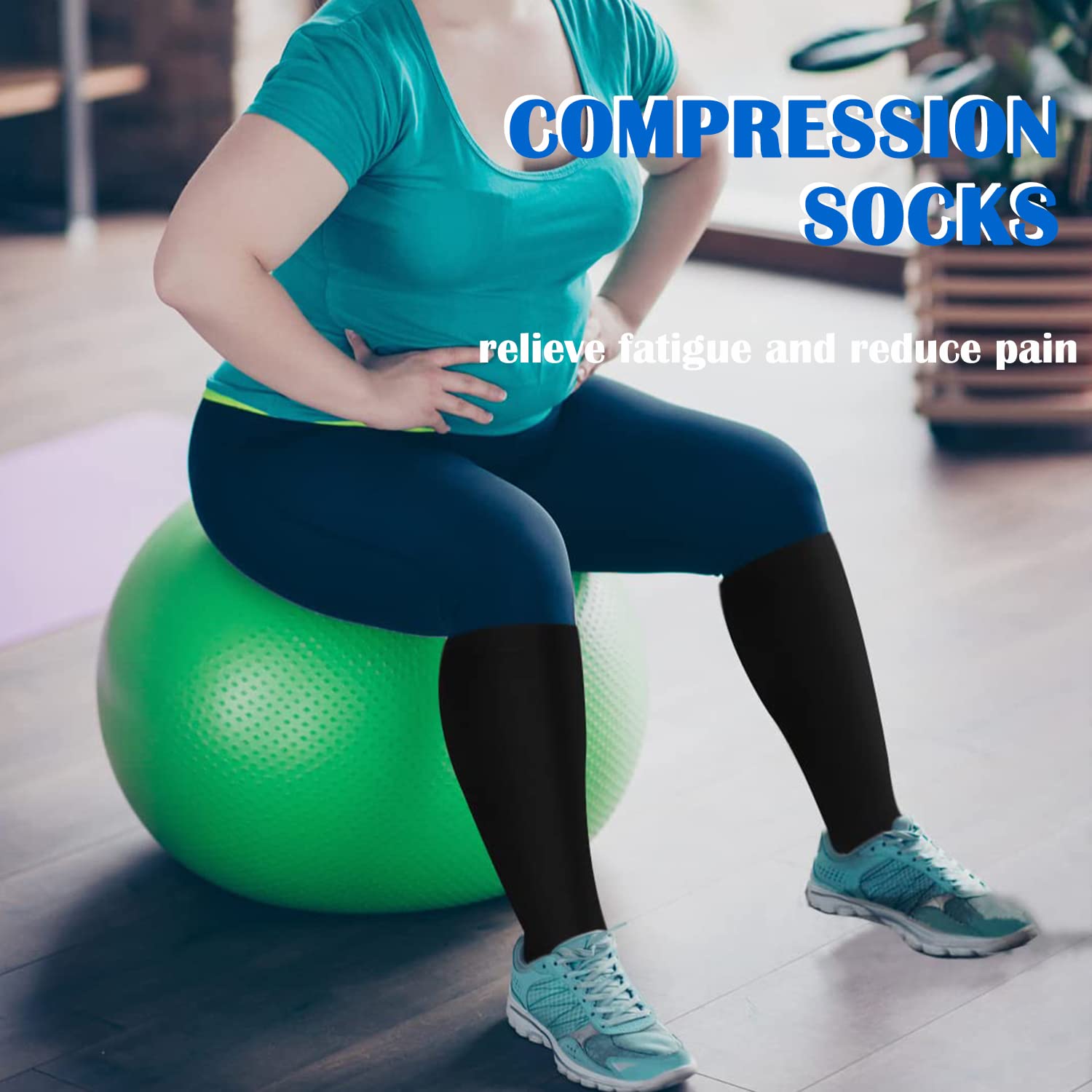 Aoliks Black Compression Socks for Women & Men 15-20 mmHg - Best Support for Nurses,Running,Hiking(S/M)