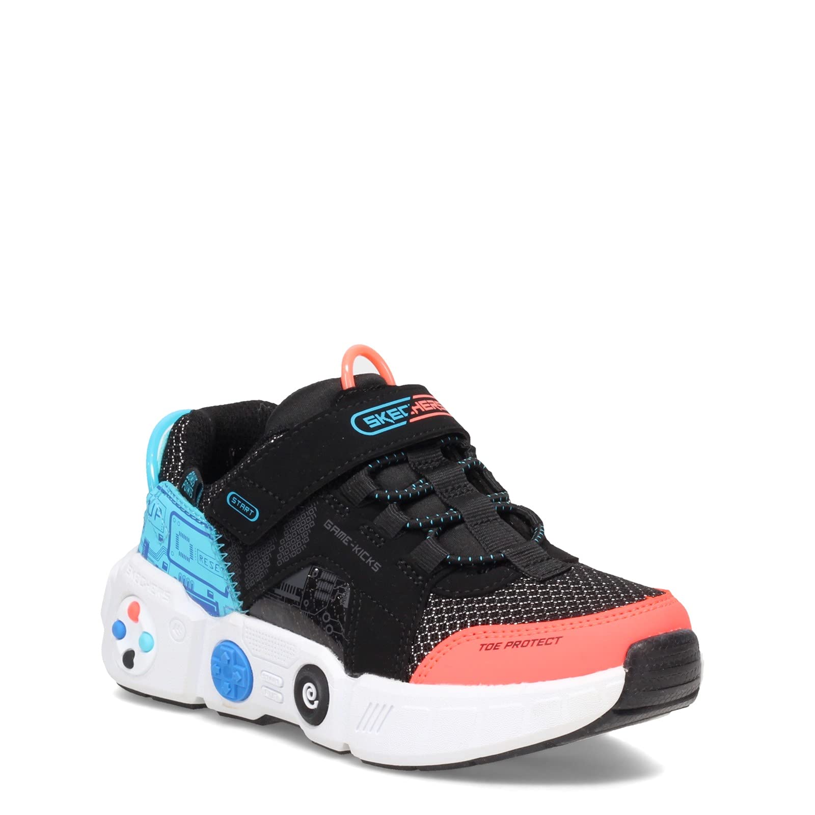 Skechers Gametronix Sneaker, Black/Multi, 3.5 US Unisex Big Kid